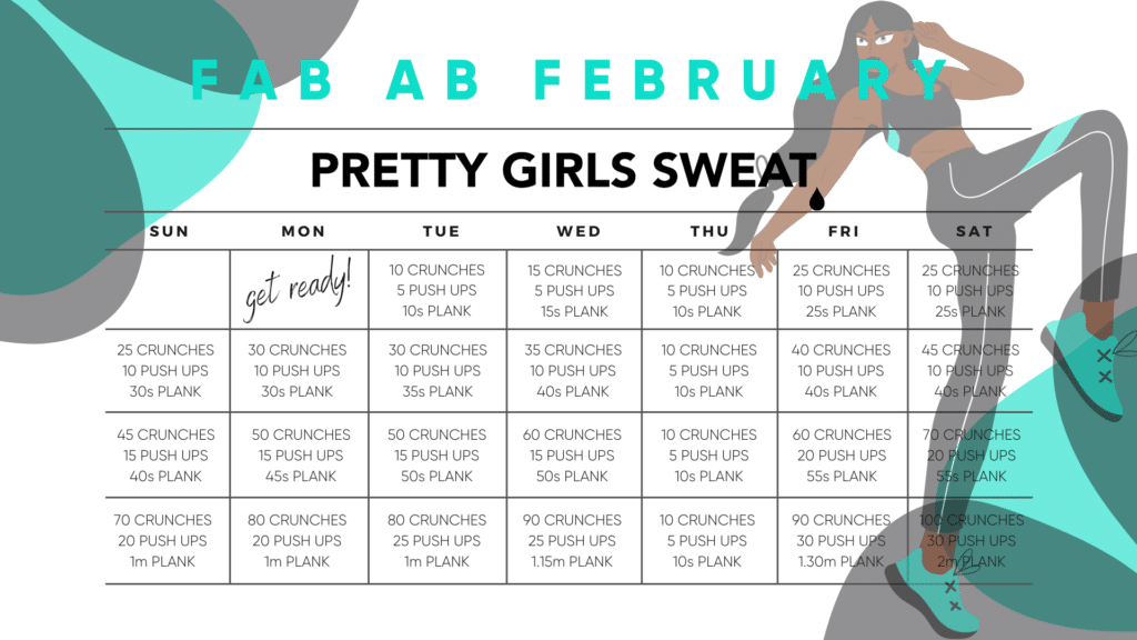 Take the FAB AB FEBRUARY Challenge! - Pretty Girls Sweat