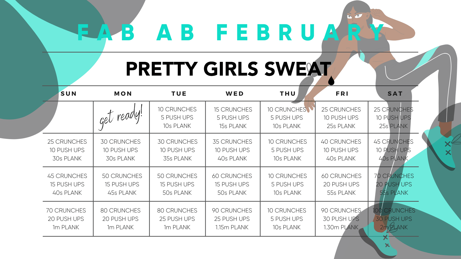 Take the FAB AB FEBRUARY Challenge! - Pretty Girls Sweat